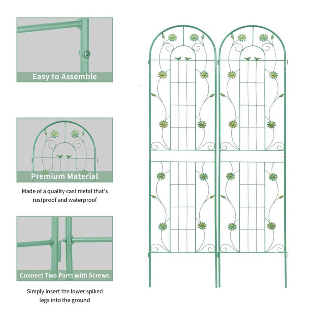 Red Barrel Studio® Jiu Green Trellis for Climbing Garden Plants, Iron Trellises, Rustproof ...